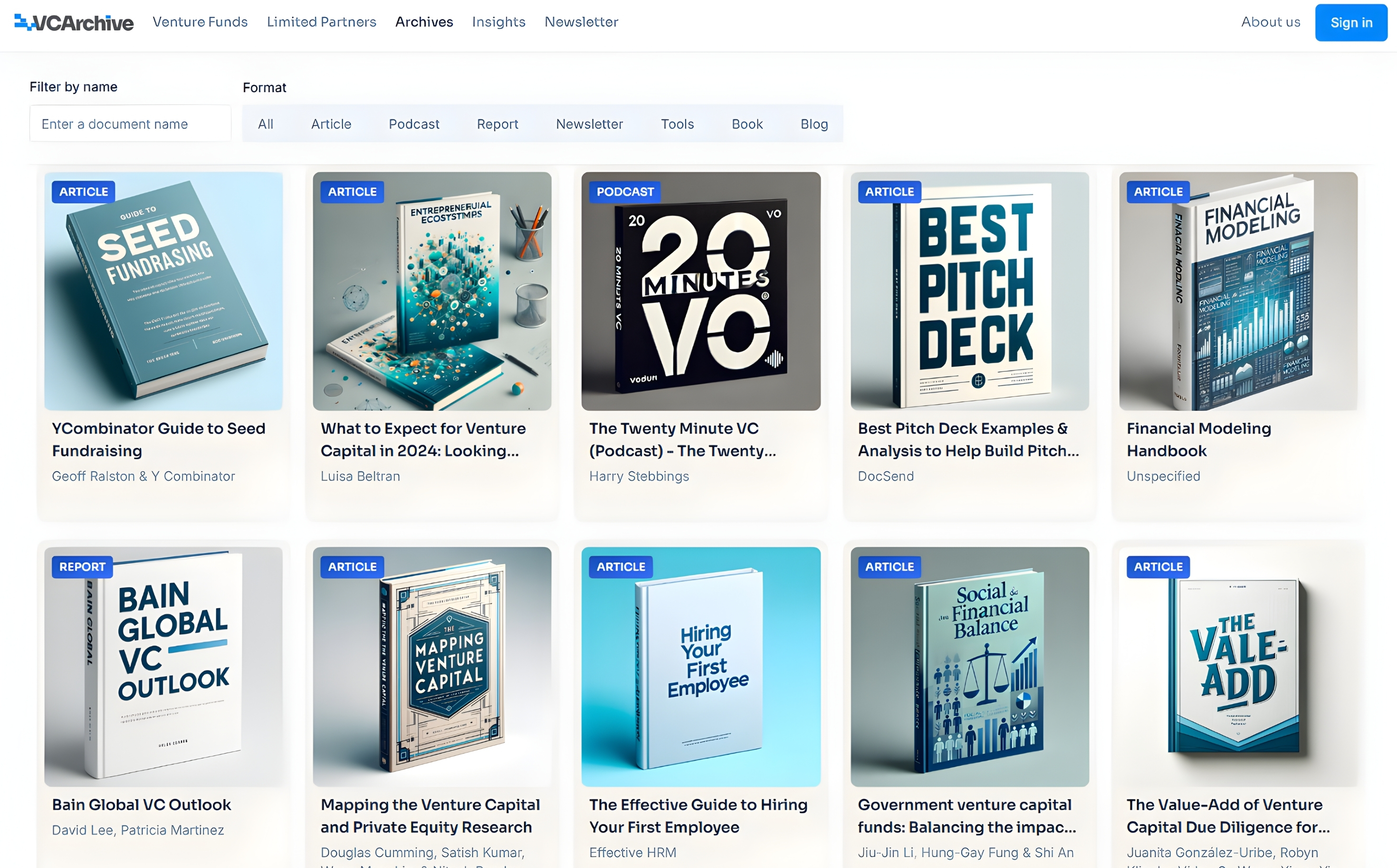Discover Top Venture Funds | Venture Capital Archive